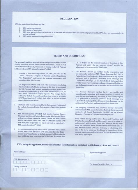 Account Opening Forms Ahsam Securities