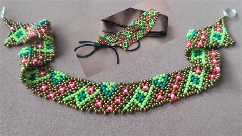 Mk Diy Яскравий тоненький чокер Майстер клас з бісероплетіння Авторська схема Youtube