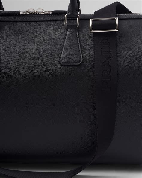 Black Saffiano Leather Travel Bag Prada