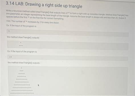 solved 3 14 lab drawing a right side up triangle write a