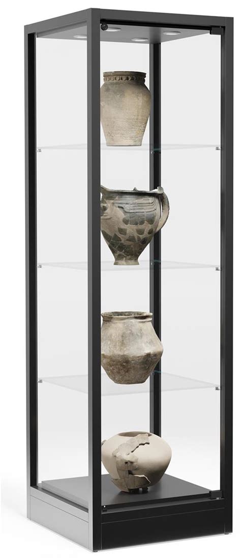 Glass Tower Display Case Led Lights