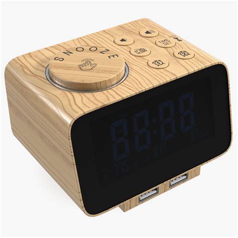 Digital Alarm Clock Wooden With Led Display Off 3d Model 29 3ds Blend C4d Fbx Max Ma