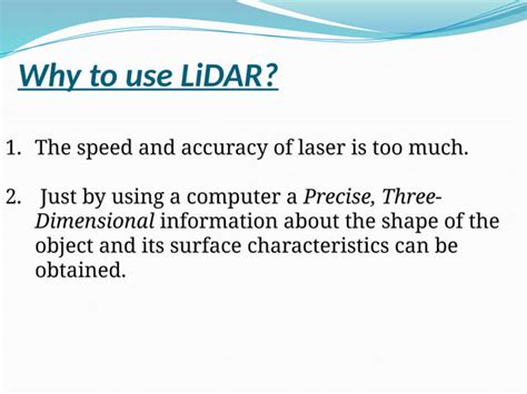 Lidar Light Detection And Ranging Working Ppt
