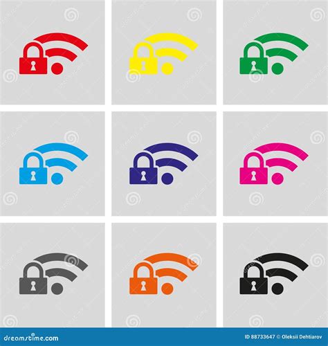 Lock Wifi Icon Stock Vector Illustration Flat Design Stock Vector Illustration Of Isolated