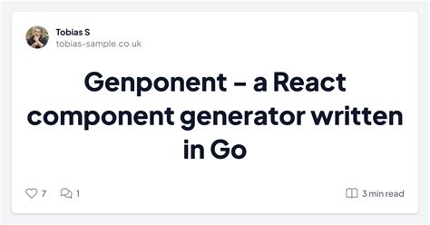 Genponent A React Component Generator Written In Go