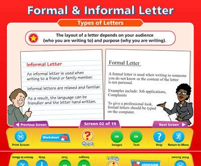 On Line Dictionary Formal And Informal Letters Examples