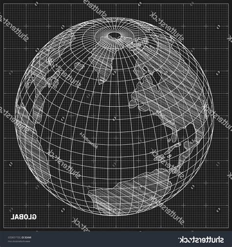 Earth Wireframe Vector At Collection Of Earth Wireframe Vector Free For