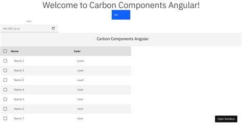 Carbon Components Angular Codesandbox