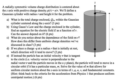 Solved A Radially Symmetric Volume Charge Distribution Is Centered