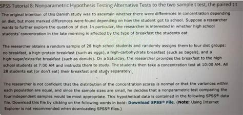 Solved Spss Tutorial 8 Nonparametric Hypothesis Testing