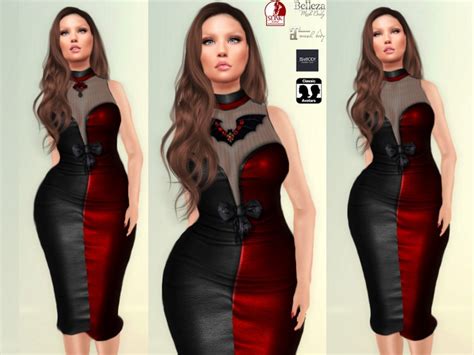 Second Life Marketplace Gothic Dress Red And Black