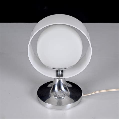 Midcentury Stilux Milano Capri Table Lamp Plexiglass Opaline Glass