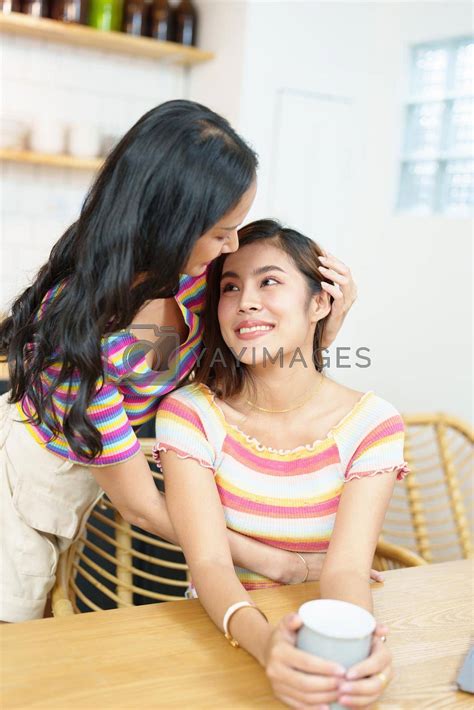 Lgbtq Lgbt Concept Homosexuality Portrait Of Two Asian Women Posing