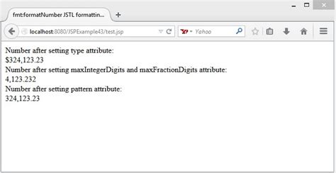 jstl fmt formatnumber formatting tag w3schools