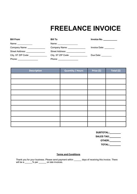 Freelance Invoice Template Fillable And Printable Pdf Agile