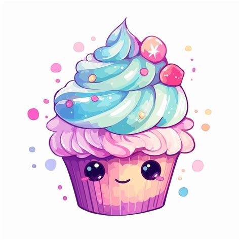 Premium Vector Cute Dessert Cupcake Vector