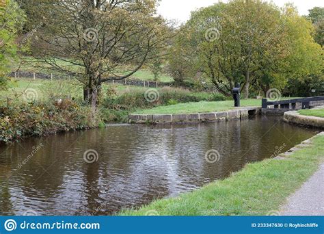 Canal Lock With Side Overflow Editorial Image Image Of Canal Towpath 233347630