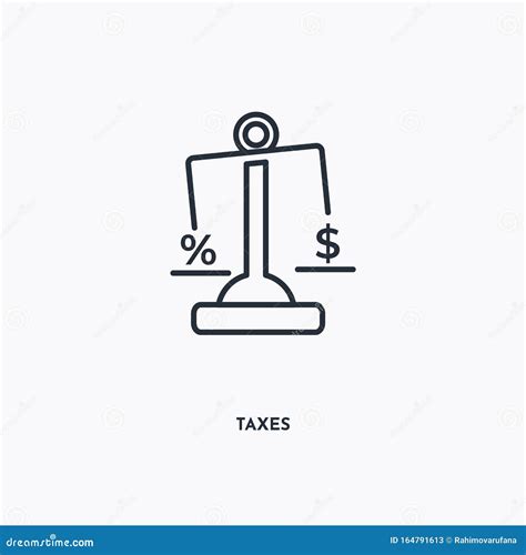 Taxes Outline Icon Simple Linear Element Illustration Isolated Line