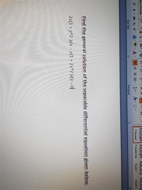 Solved Find The General Solution Of The Separable