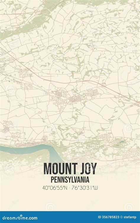 Retro Us Map Of Mount Joy Pennsylvania Vintage Street Map Stock