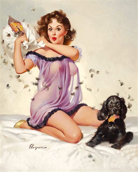 Magnet Ticklish Situation Vintage Style Elvgren Pin Up Girl