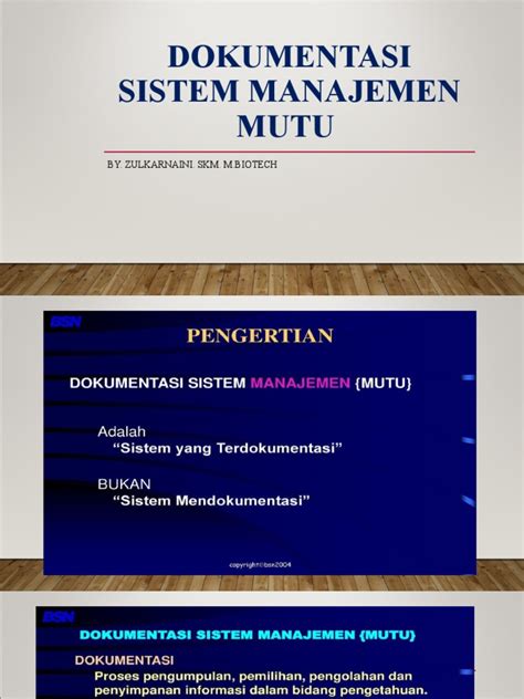 Dokumentasi Sistem Manajemen Mutu Pdf