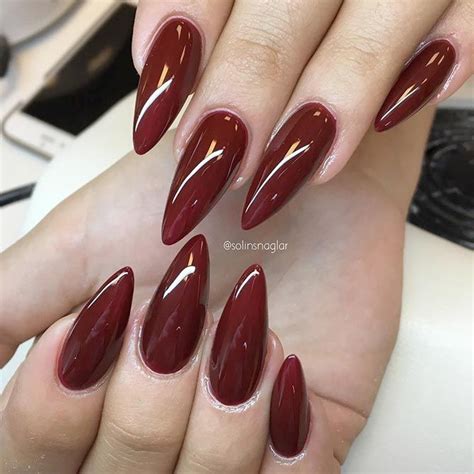 38 Hot Almond Shaped Nails Colors In 2024 Red Nails Nails Design