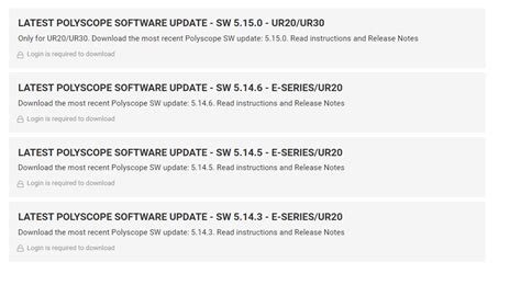 ur5e latest software version general application help how do i