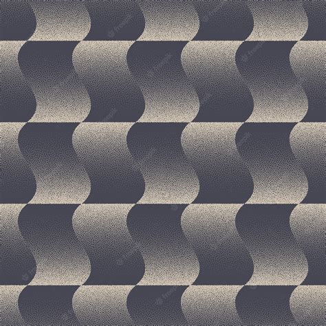 Premium Vector Checkered Wavy Structure Stippled Seamless Pattern Vector Abstract Background
