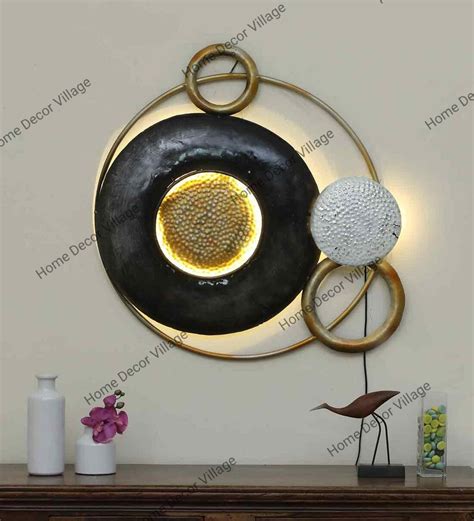 Geometric Led Metal Wall Art With Backlight 4522 Inches Home