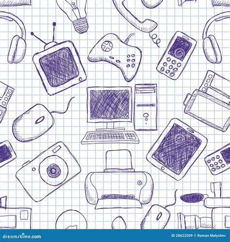 Electronics Seamless Texture Stock Illustration Illustration Of Electronics Electrical