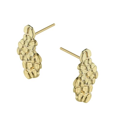 Gold Nugget Earrings Real Gold Jewelry Bayam Jewelry