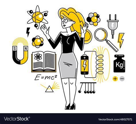 Physicist Working On Some Theoretical Physics Vector Image