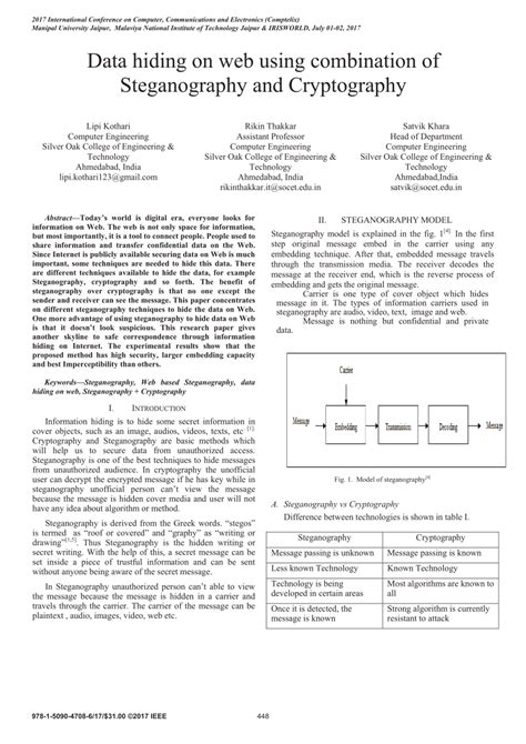 Pdf Data Hiding On Web Using Combination Of Steganography And Cryptography