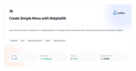 Create A Simple Menu With Matplotlib Programming Tutorial Labex