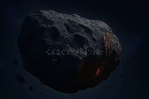 Asteroid Mining Operation Extracting Minerals In Outer Space Stock Illustration Illustration