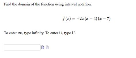 Solved Find The Domain Of The Function Using Interval Chegg Com