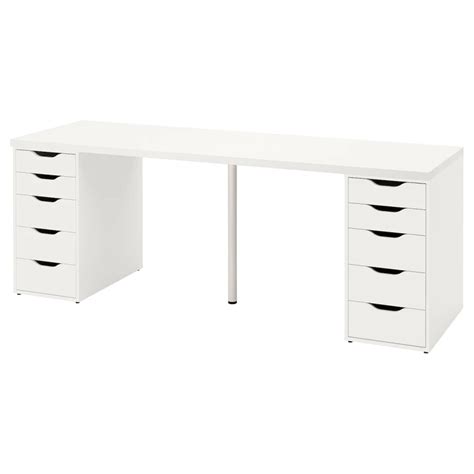 Письменный стол с ящиками - IKEA LAGKAPTEN/ALEX, 200x60 см, белый ...