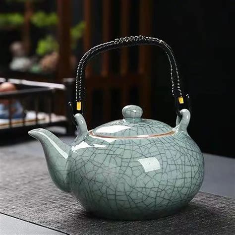빈티지 중국 스타일 찻 주전자 리프팅 빔 650ml 머그잔 찻 주전자 차 주전자 Puer 차 컵 세트 Teaware Pot Teapots Service Clay