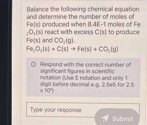 Solved Balance The Following Chemical Equation And Deter