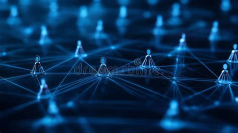 Interconnected Network Of Digital Nodes In Abstract Futuristic Design