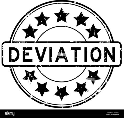 Grunge Black Deviation Word With Star Icon Round Rubber Seal Stamp On