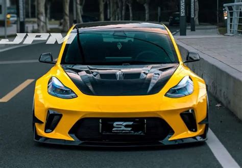 Widebody Tesla Model 3 Hacker Edition Future Doesnt Have To Be Boring Autoevolution