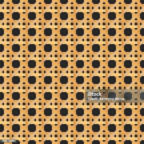 Rattan Weave Texture Seamless Pattern Cane Webbing For Furniture Print