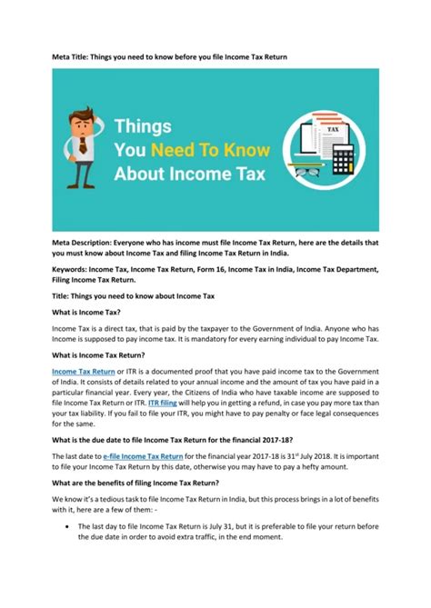PPT What Do You Need To Know About The Income Tax Return PowerPoint