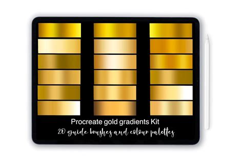 Procreate Gold Gradient Brushes And Palettes Etsy