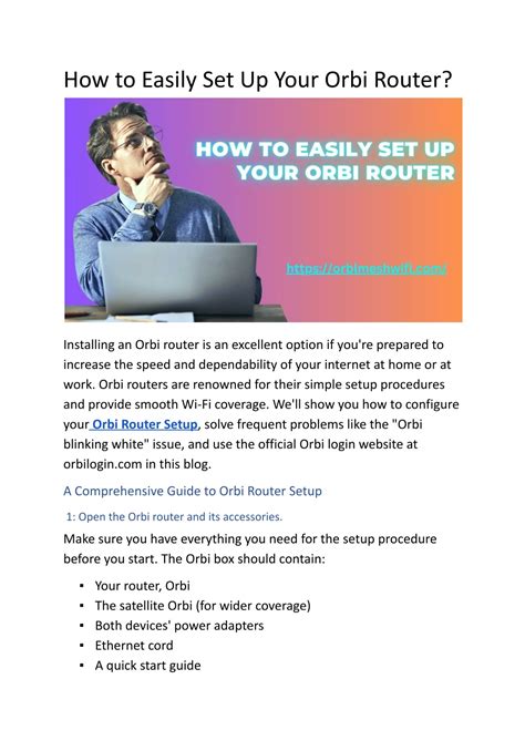 Ppt How To Easily Set Up Your Orbi Router Powerpoint Presentation Free Download Id