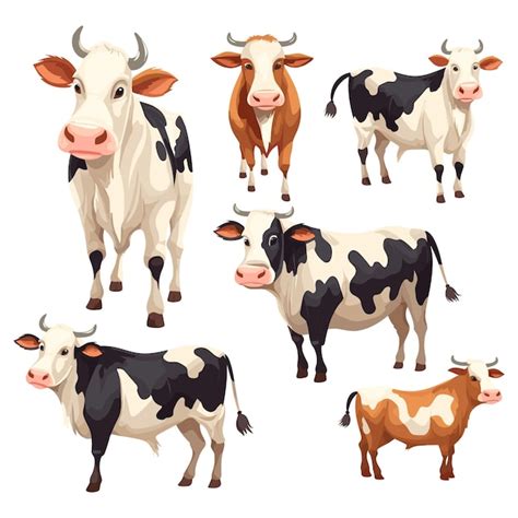 Premium Vector Funny Cows Cartoon Illustration