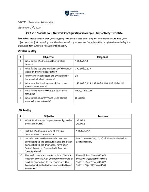 cyb 210 network configuration scavenger hunt cyb 210 computer networking september 27th
