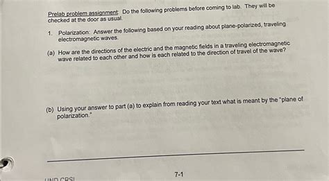Solved Prelab Problem Assignment Do The Following Problems Chegg Com